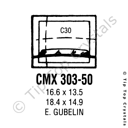 GS CMX303-50 Watch Crystal [GS-CMX303-50] - $8.50 : Tip Top Crystals ...